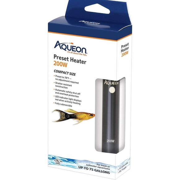 Aqueon | Fish | Aqueon 20w Preset Aquarium Submersible Heater Up To 75 ...